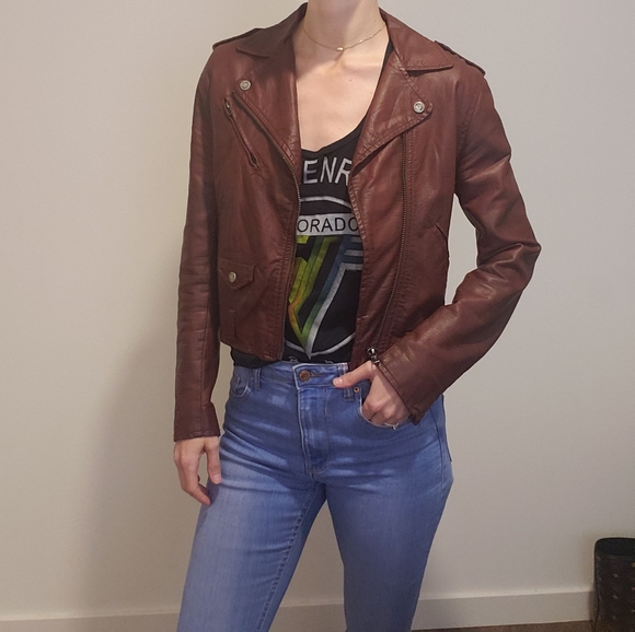 Divided | Jackets & Coats | Rust Red Leather Jacket | Poshmark